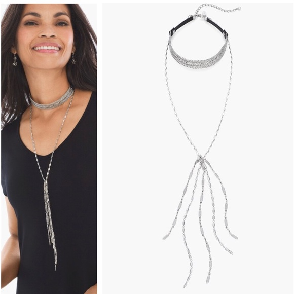 Chico's | Jewelry | Nwt Chicos Bryony Silver Multi Chain Convertible ...